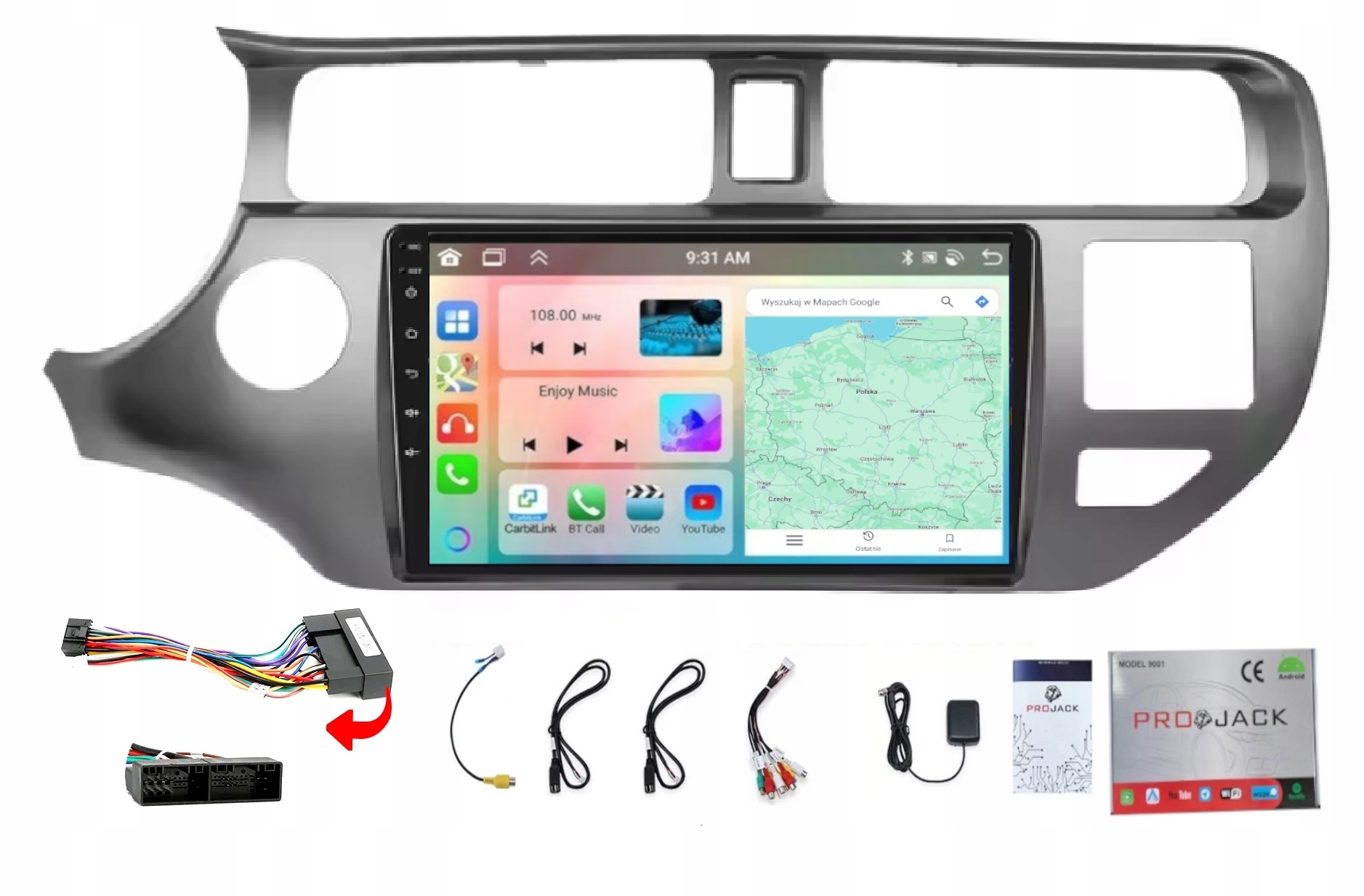 RADIO NAWIGACJA GPS KIA RIO 2011-2015 CARPLAY ANDROID AUTO WIFI