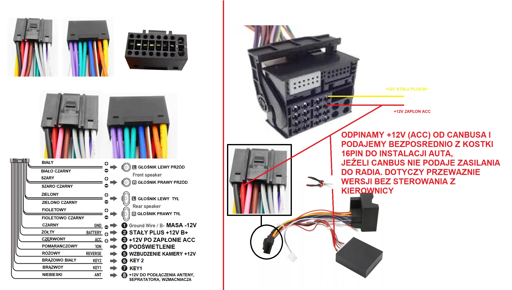INSTRUKCJE DO RADIA ANDROID PROJACK, PORADY TECHNICZNE, MODUŁ CANBUS ...
